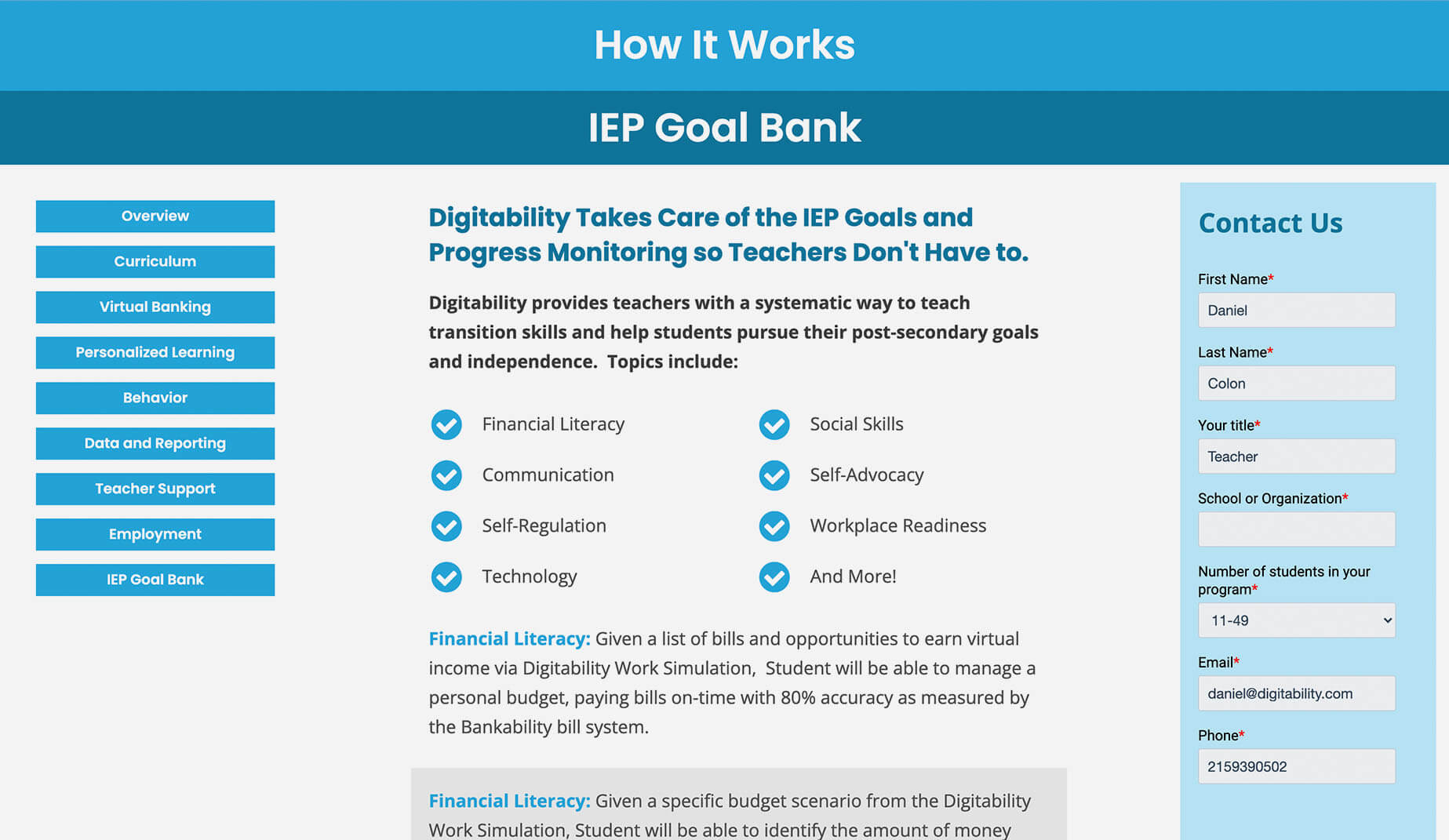 Free IEP Goal Bank Examples for Students with Autism from Digitability ...
