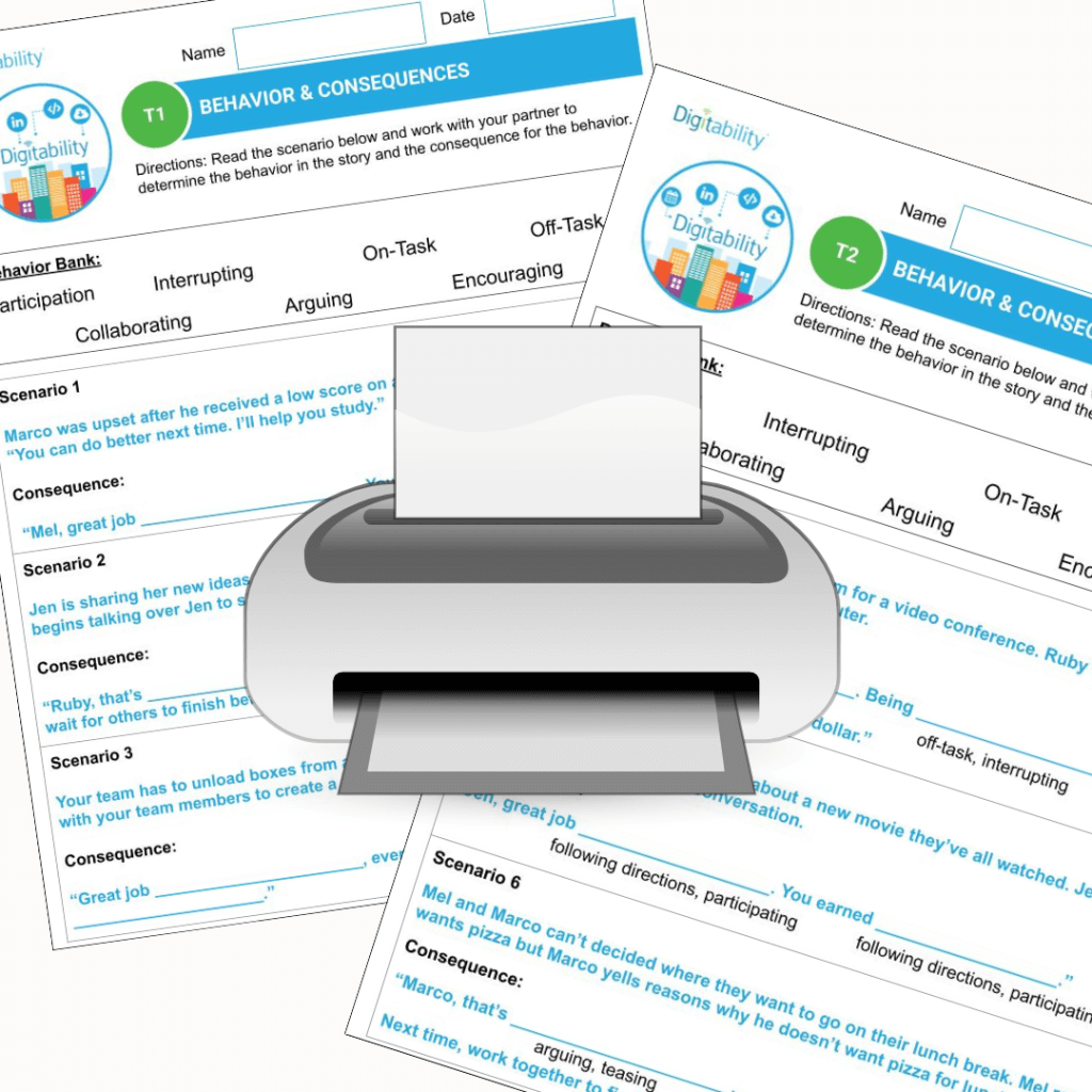 Digitability Free Resource | Behavior and Consequences | Digitability