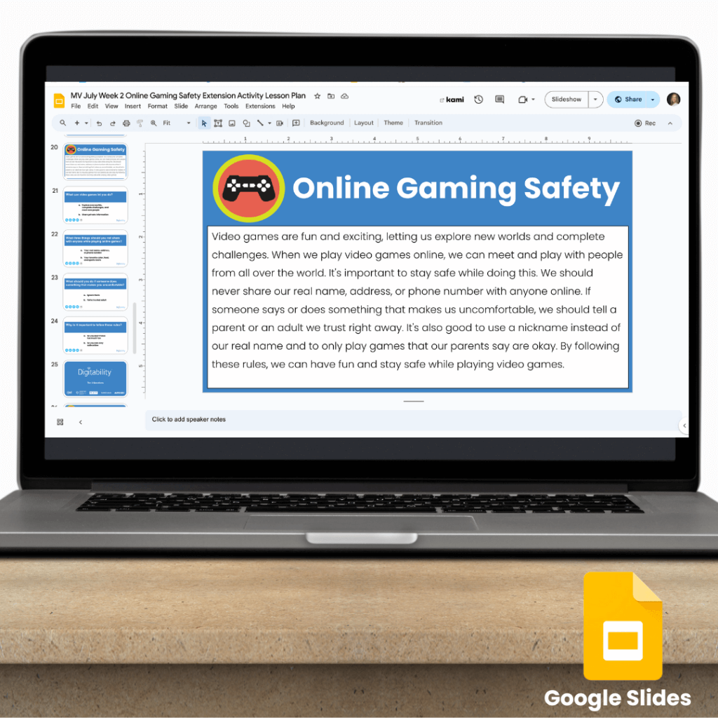 Digitability Free Resource | Online Gaming Safety | Digitability
