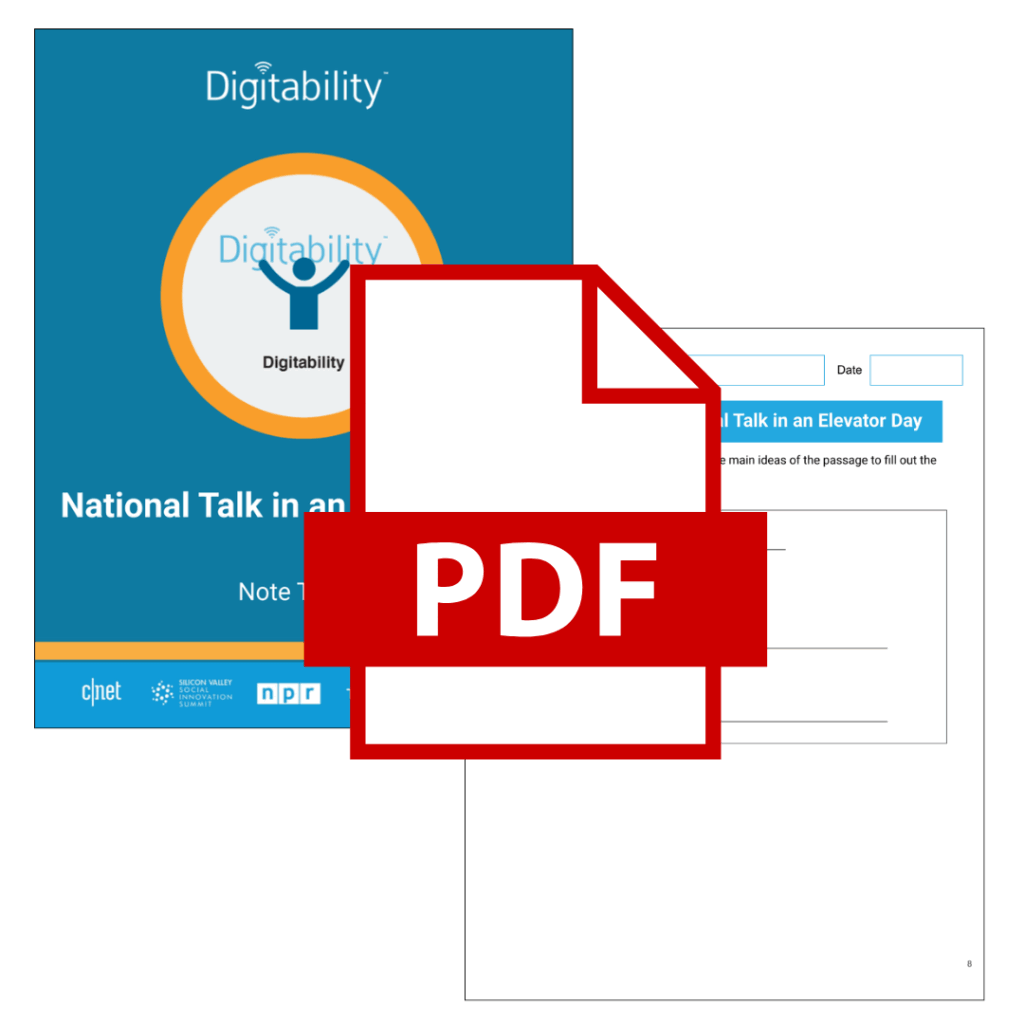 Digitability Free Resource | Elevator Notes Day! | Digitability