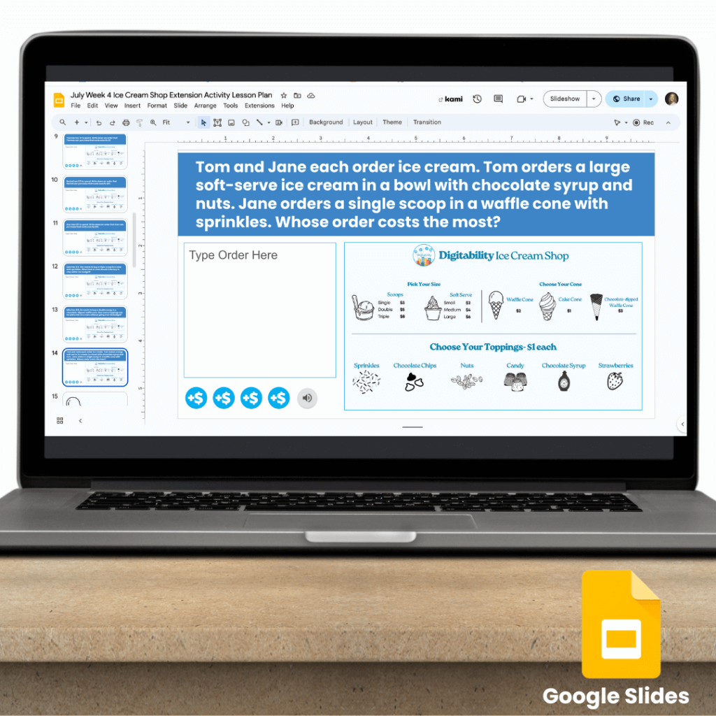 Digitability Free Resource | Ice Cream Budgeting | Digitability