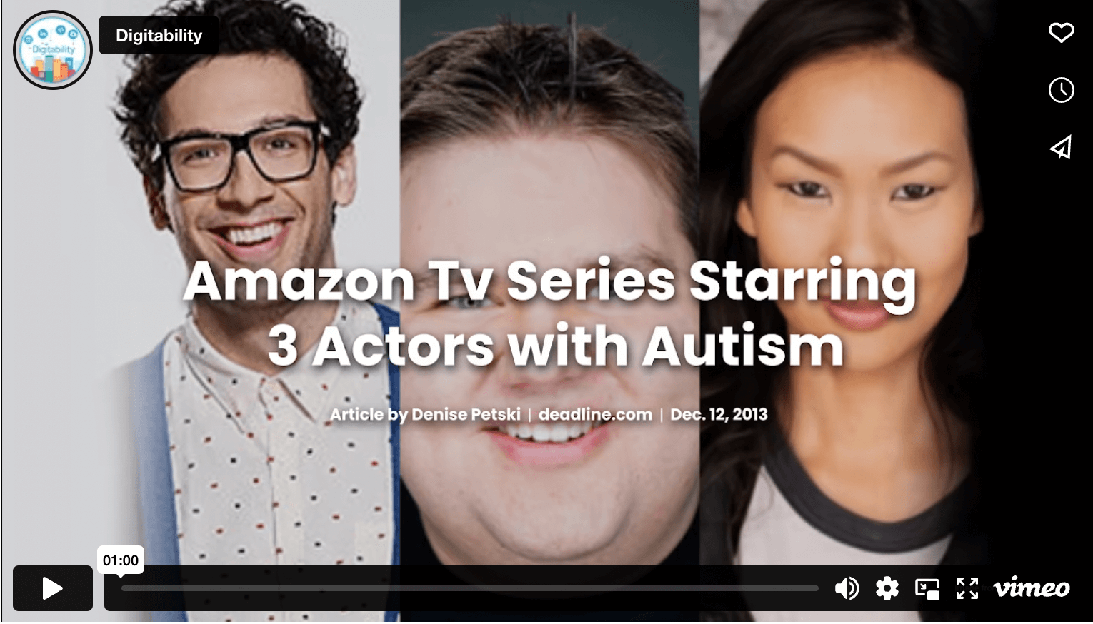 Amazon Tv Series Starring 3 actors with Autism | Digitability