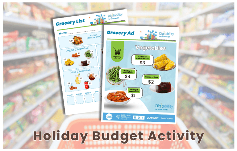 Digitability Free Resource | Holiday Dinner Budgeting Activity ...